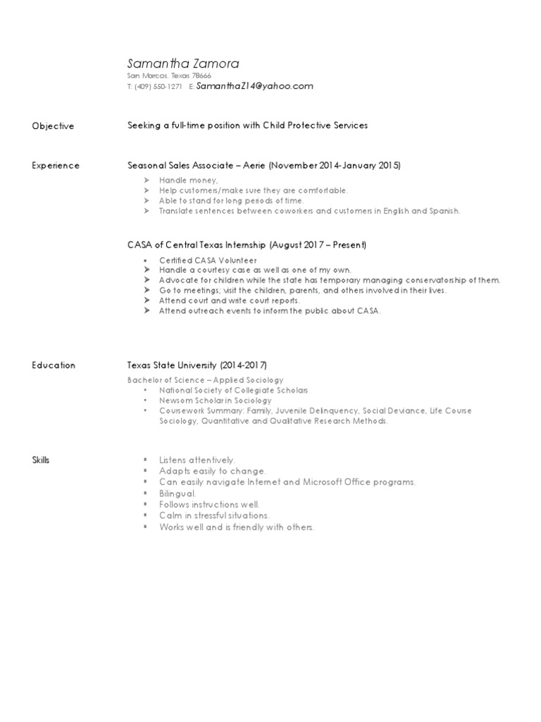 Samantha Zamora - Resume | PDF