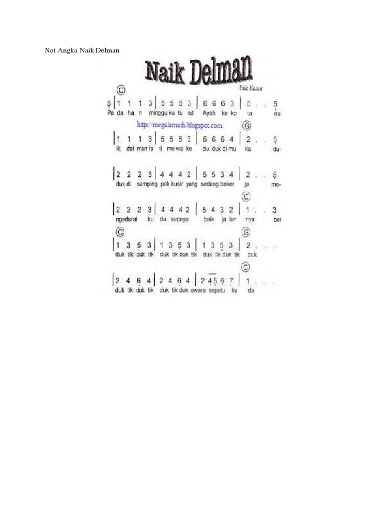 Not Angka Naik Delman | PDF
