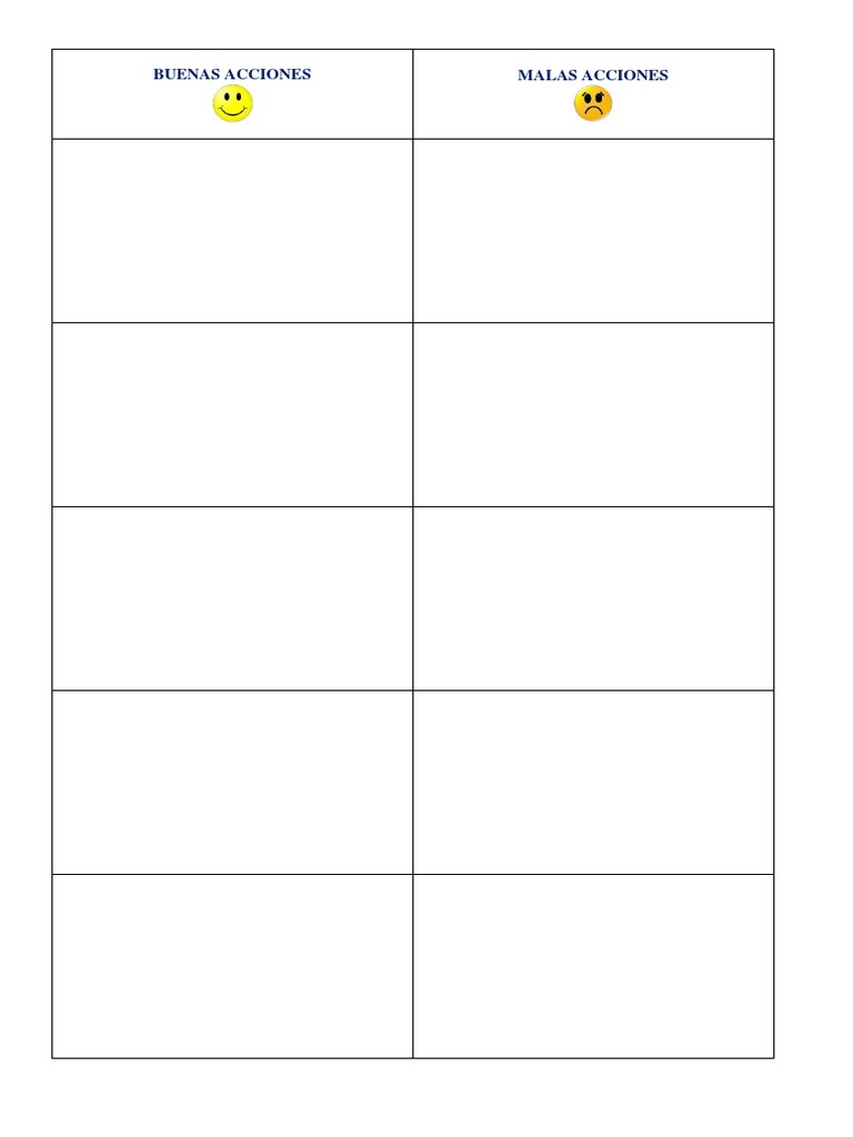 Cartillas e Imagenes de Buenas y Malas Acciones | PDF