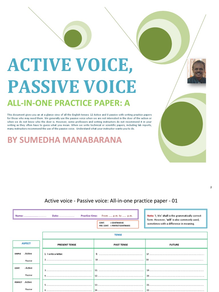 English Grammar - Active Voice Passive Voice - All in One | PDF ...