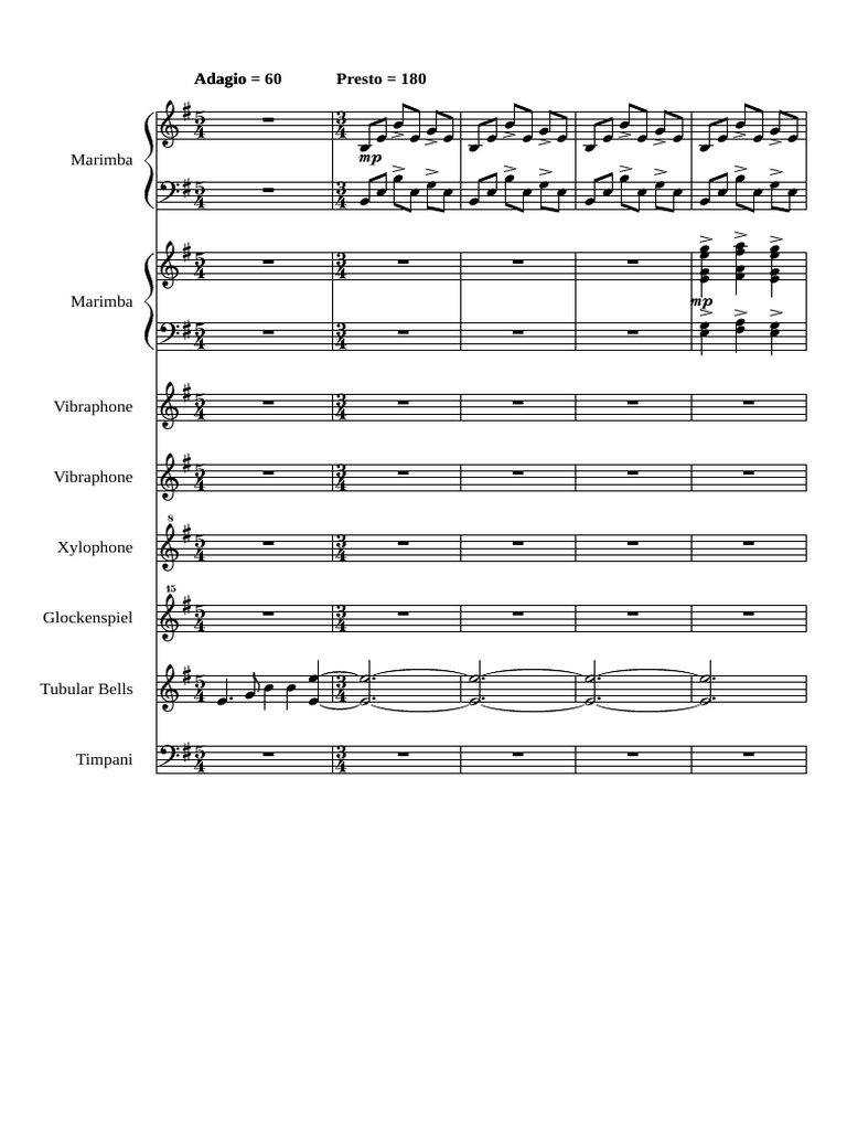 Percussion Ensemble Score | PDF | Music Production | Music Technology