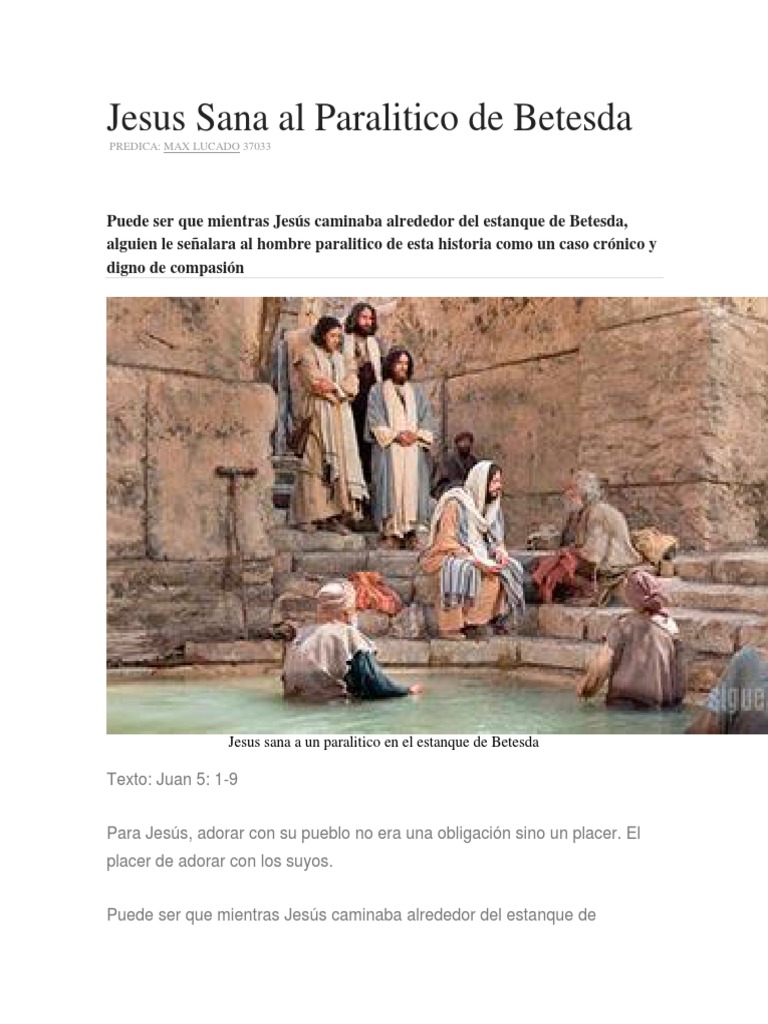 Jesus Sana Al Paralitico de Betesda | PDF | Misericordia | Jesús