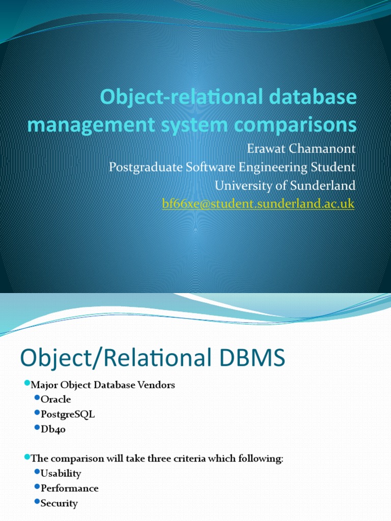 ORDBMS Comparative Report | PDF | Databases | Relational Database