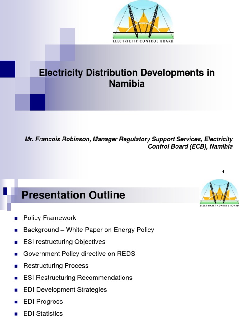 Electricity Distribution Developments in Namibia | PDF | Energy Policy ...