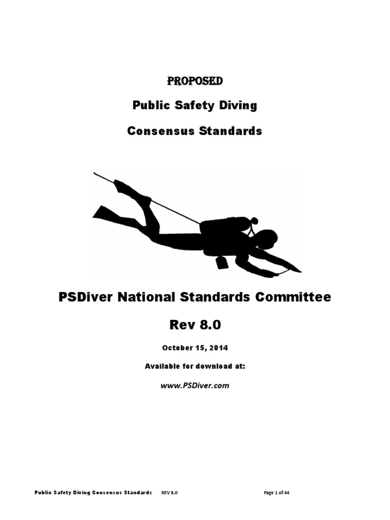 PSD CONSENSUS STANDARDS - Rev 8.0 - Secure PDF | PDF | Scuba Diving ...