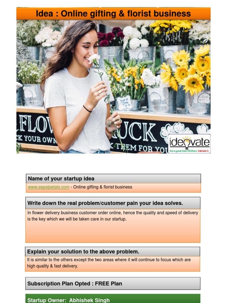 Idea Validation Report - Online Gifting & Florist Business | PDF ...
