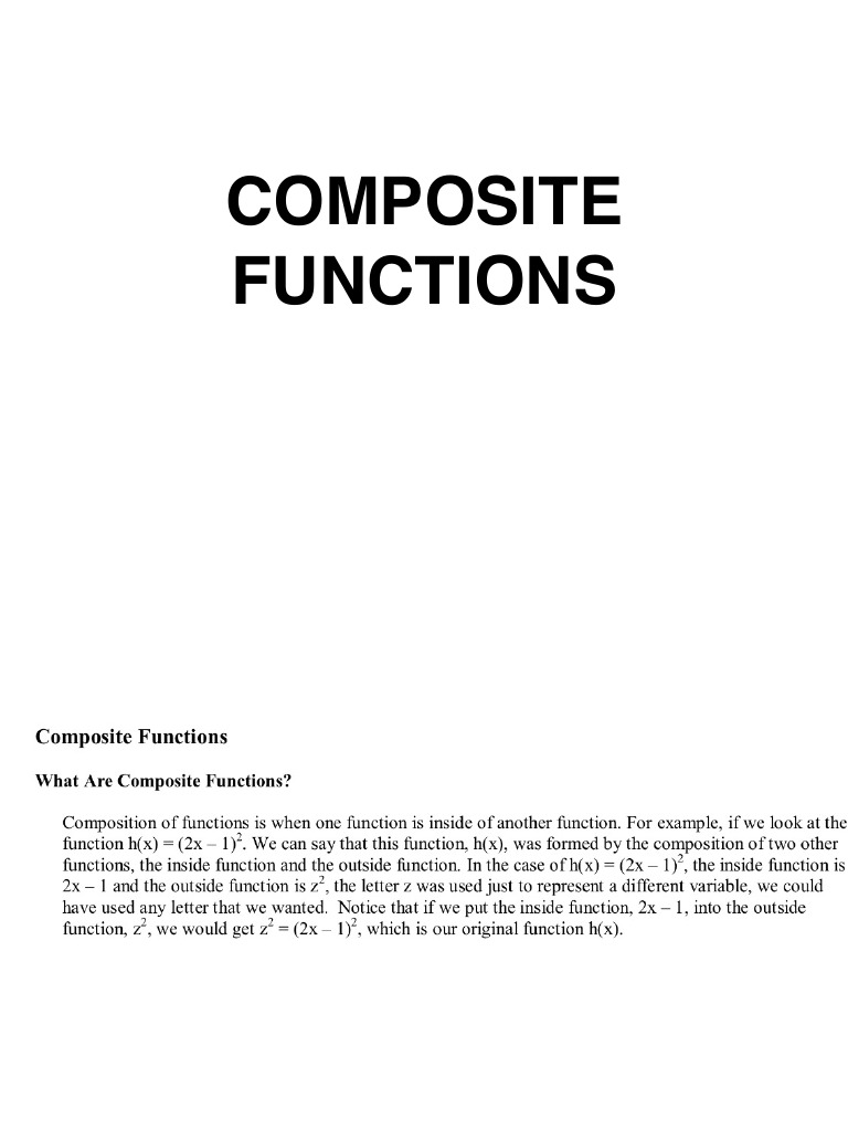 Composite Functions | PDF