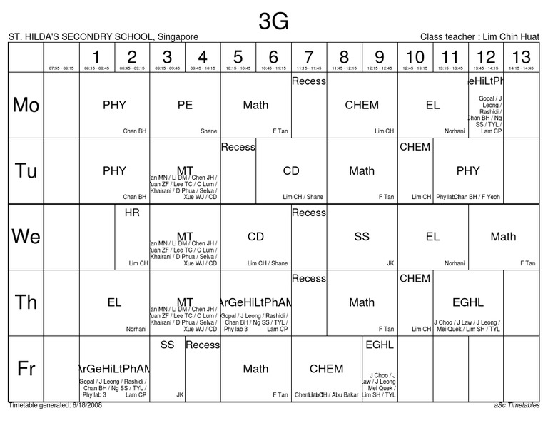 School Timetable | PDF