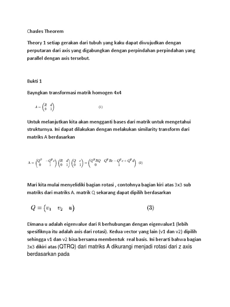 Chasles Theorem | PDF