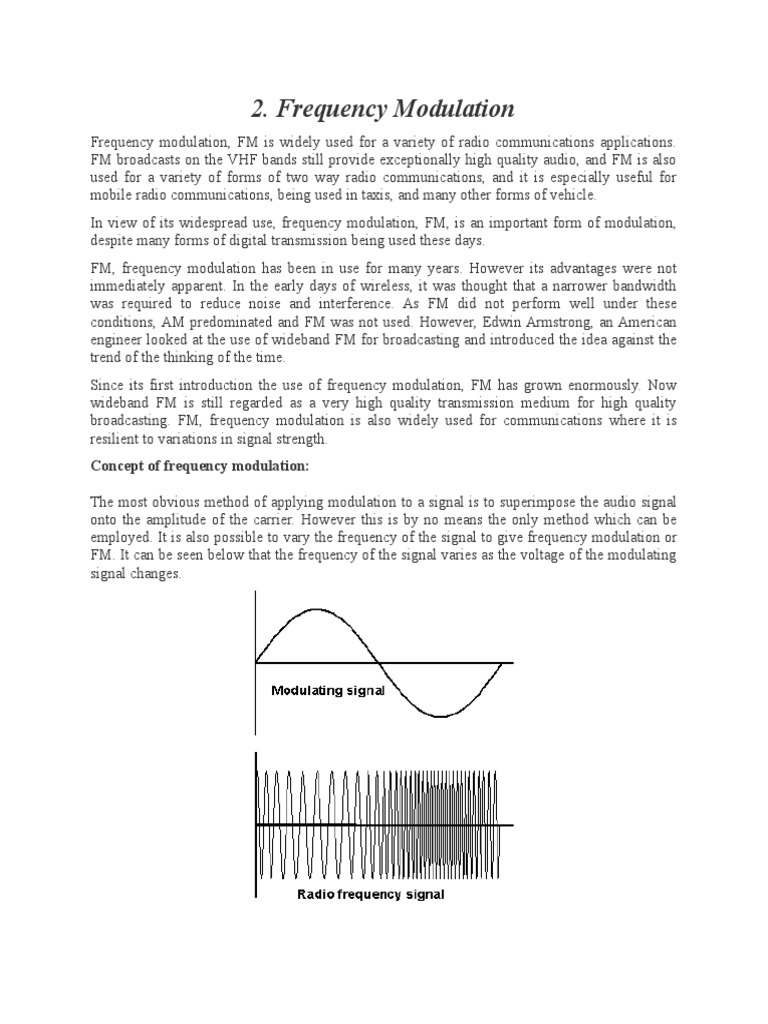 Concept of Frequency Modulation | PDF | Frequency Modulation | Modulation