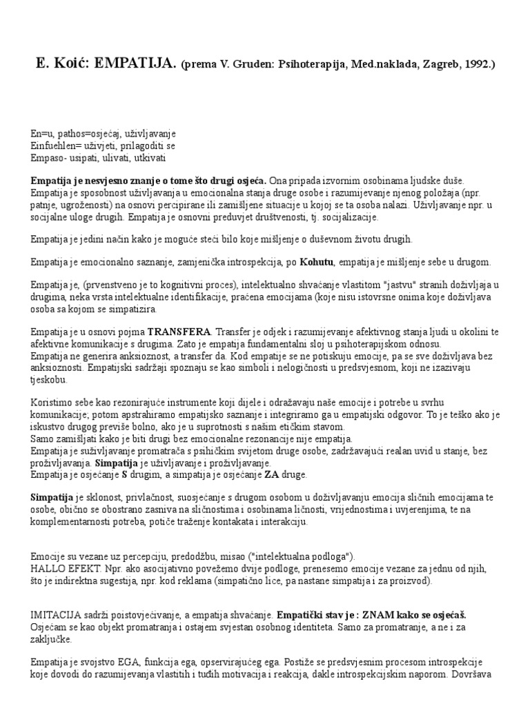 Empatija Suosjećanje | PDF