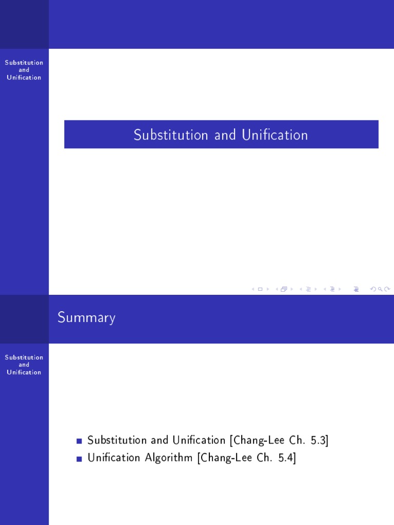 Substitution and Unication | PDF | Metalogic | Theoretical Computer Science