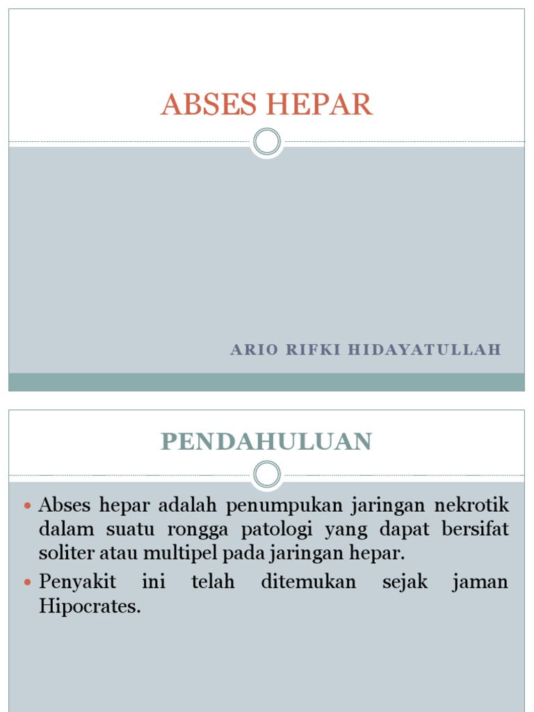 Diagnosis dan Penanganan Abses Hepar | PDF | Sains & Matematika