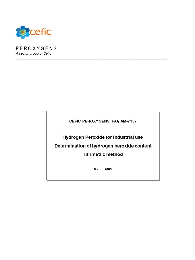 Peroxygens: A Sector Group of Cefic | PDF | Hydrogen Peroxide | Materials
