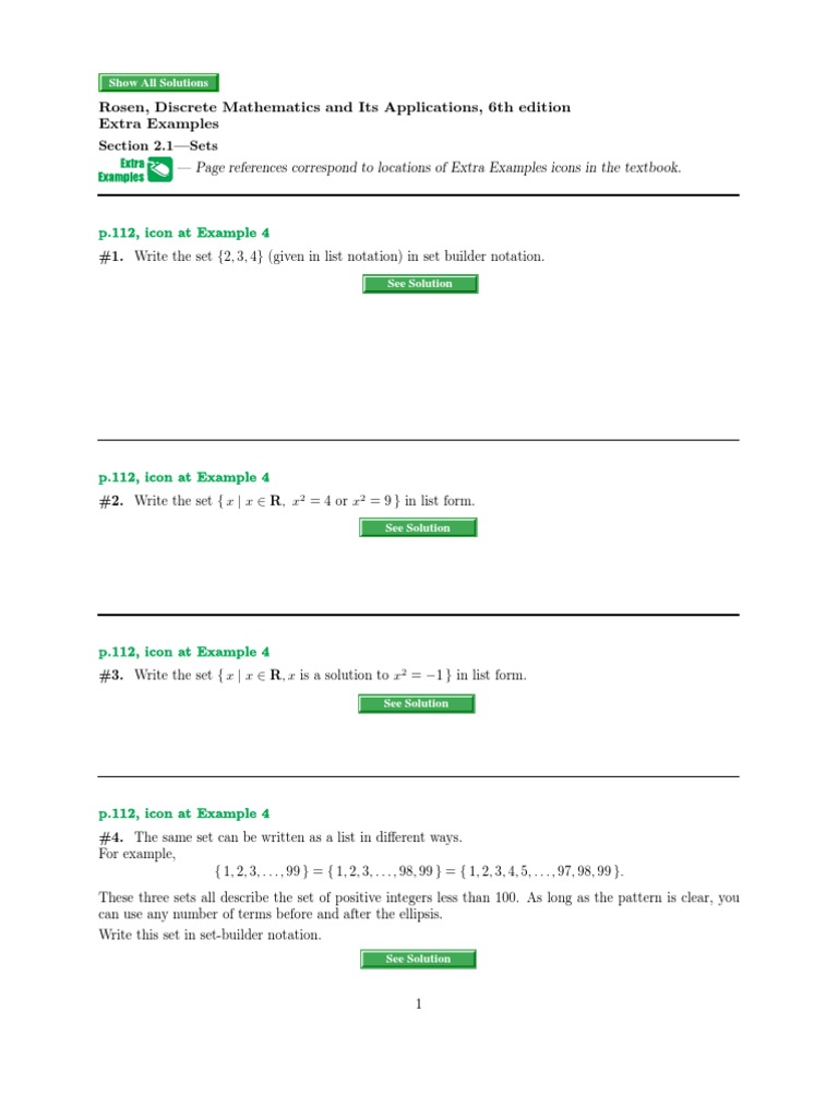 Rosen, Discrete Mathematics and Its Applications, 6th Edition Extra ...