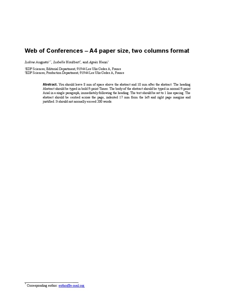 Full Paper Astechnova 2017 Template | PDF | Arial | Paragraph