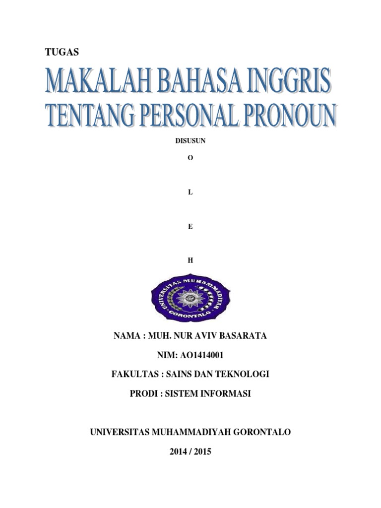 Pengertian dan Contoh Personal Pronoun | PDF | Filsafat | Kajian Bahasa ...