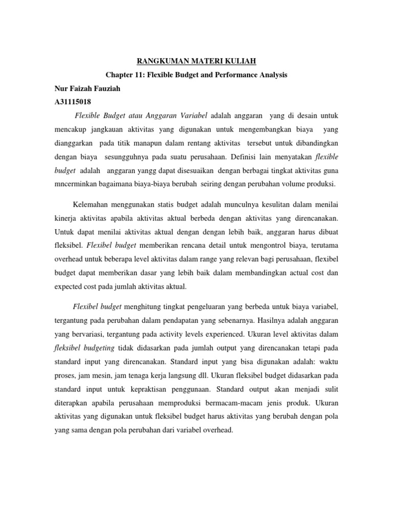 Analisis Anggaran Fleksibel dan Varians | PDF