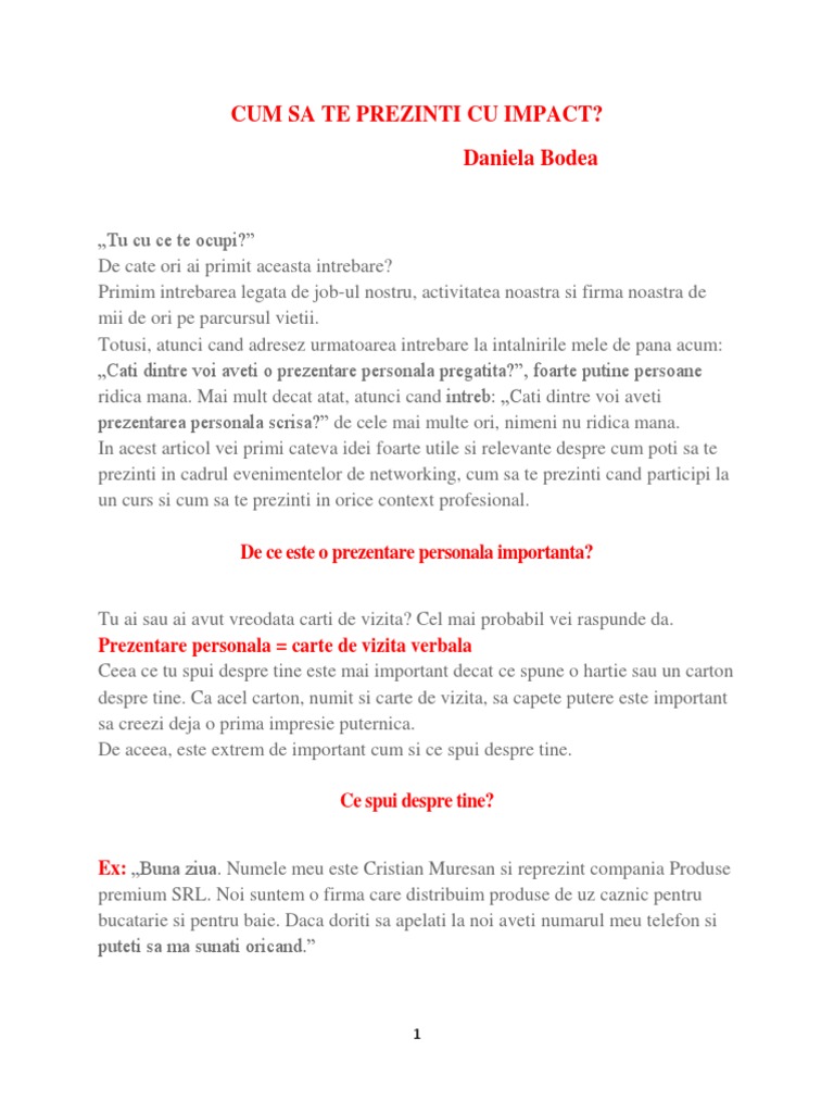 PREZENTARE PERSONALA