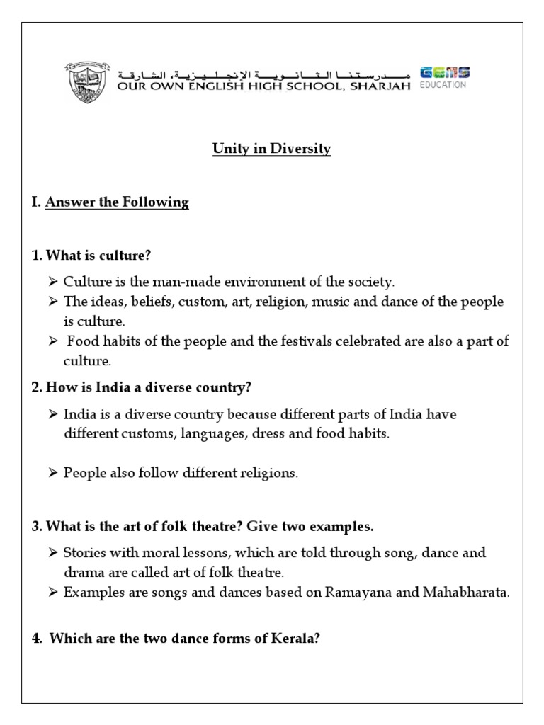 Unity in Diversity | PDF