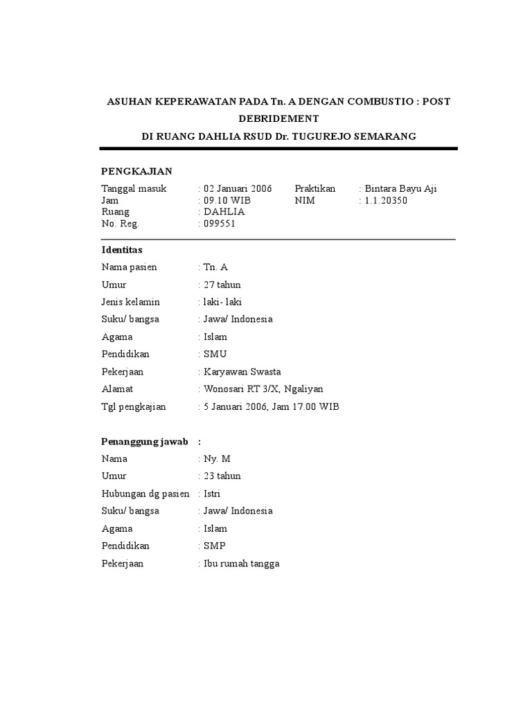 Askep Post Debridement | PDF