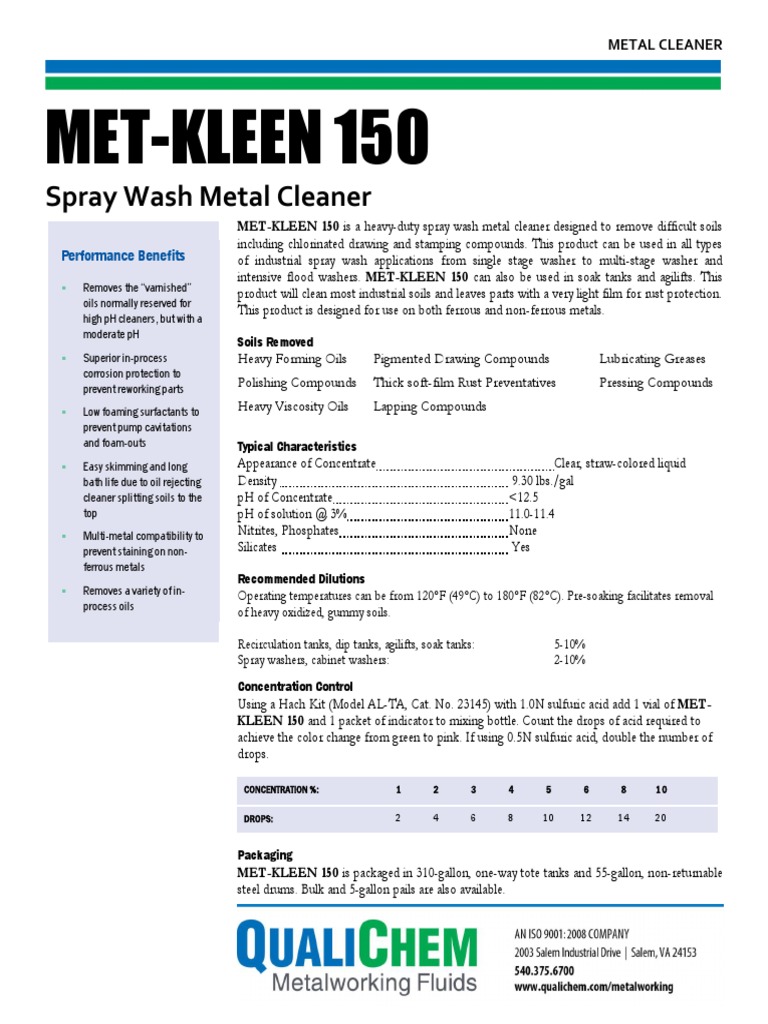 A Guide to Using MET-KLEEN 150 Spray Wash Metal Cleaner for Removing ...