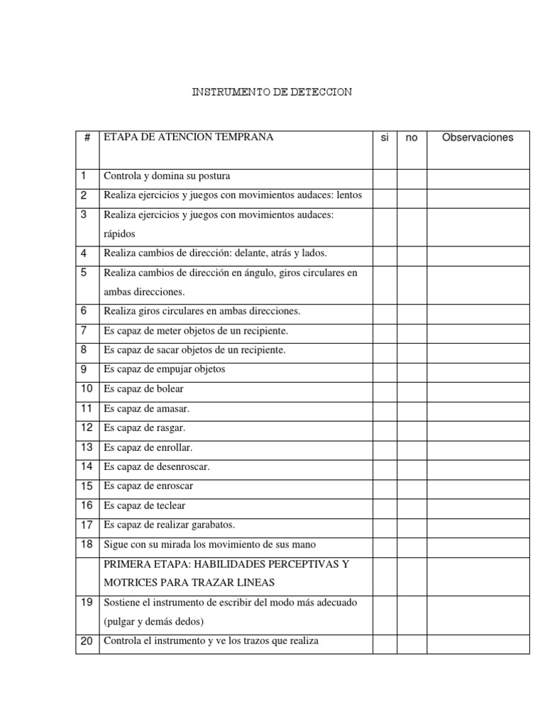 Lista de Cotejo Escritura | Vocal | Palabra