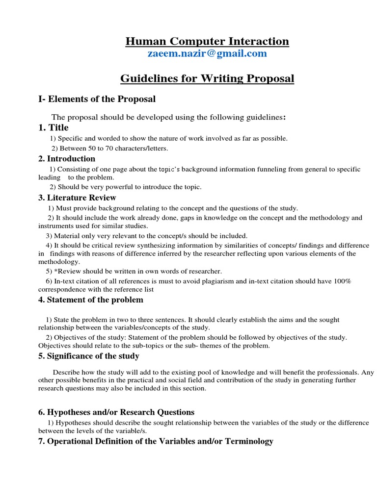 Human Computer Interaction: I-Elements of The Proposal | PDF ...