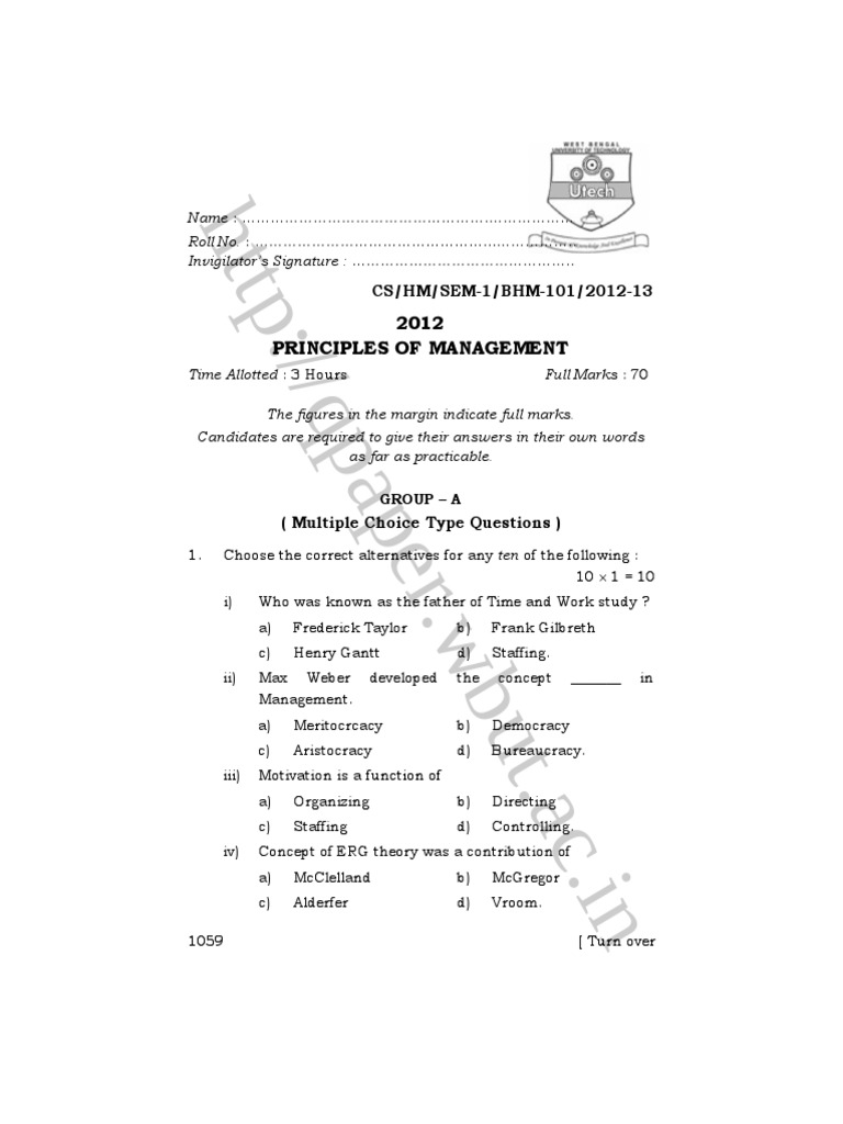 HT TP: //qpa Pe R.W But .Ac .In: 2012 Principles of Management | PDF | Motivation | Motivational