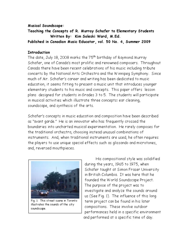 Teaching Schafer's Soundscape Concepts | PDF | Music Education ...