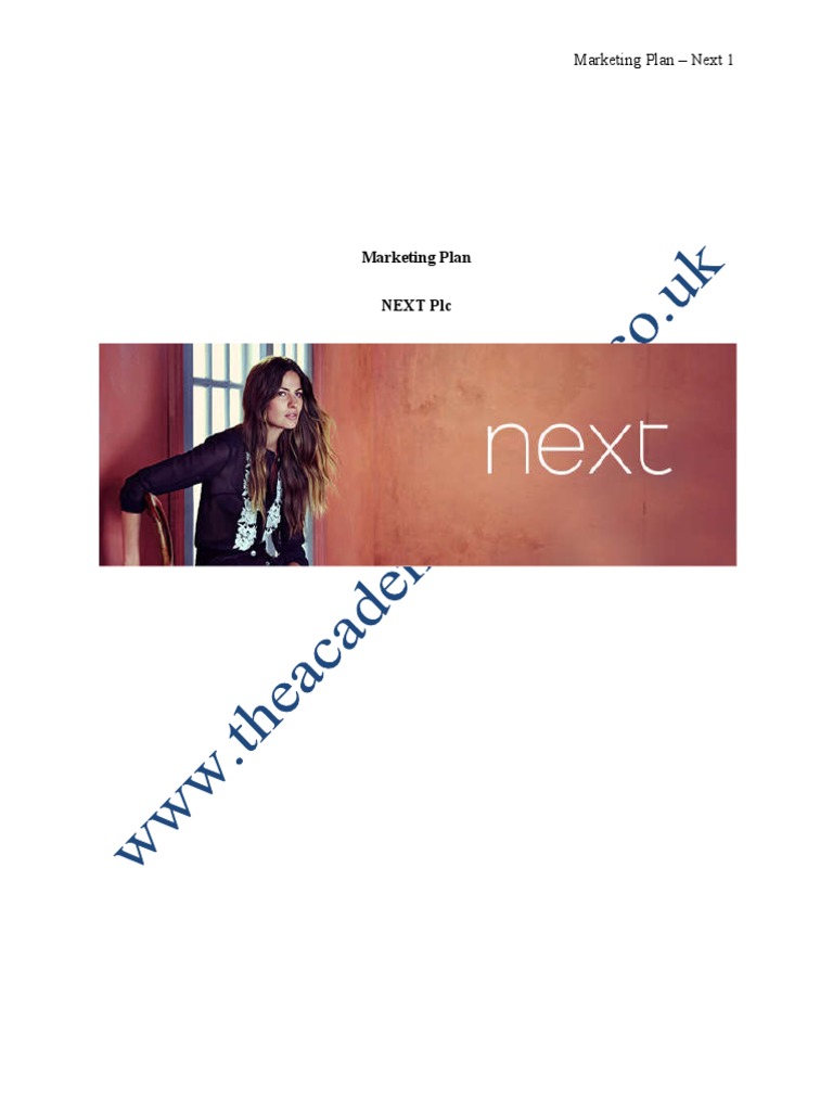Marketing Plan For NEXT PLC TAP | PDF | Market Segmentation | Strategic ...