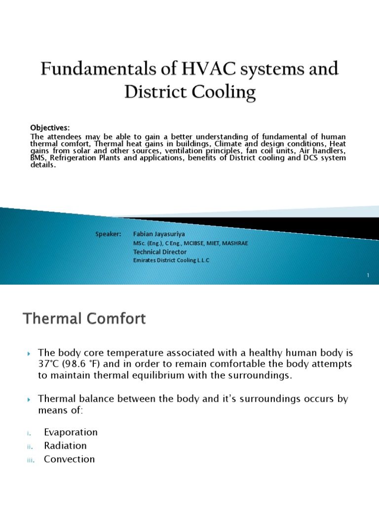 HVAC Fundamentals and Thermal Comfort | PDF | Air Conditioning | Heat ...