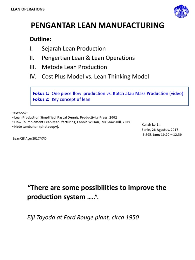Sejarah dan Konsep Lean Manufacturing | PDF | Seni | Teknologi & Rekayasa