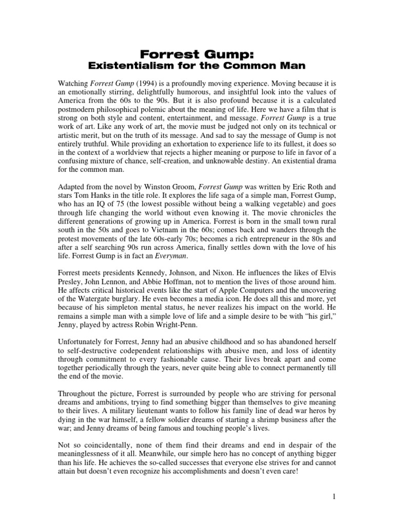 Forrest Gump | PDF | Existentialism | Truth