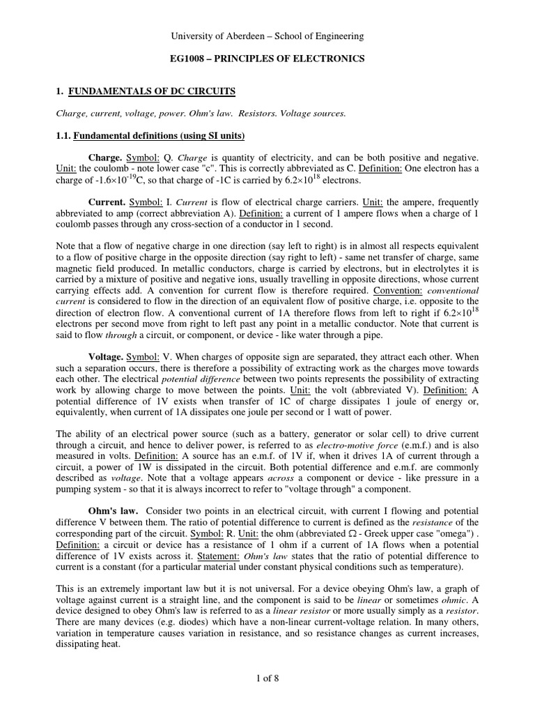 Fundamentals of DC Circuits | Download Free PDF | Electric Current ...