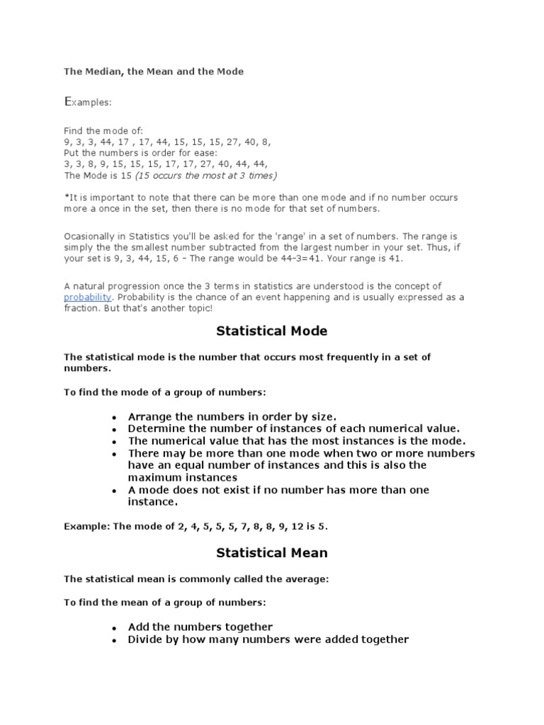 Find the Mean, Median and Mode from Grouped Data | PDF | Mode (Statistics) | Mean