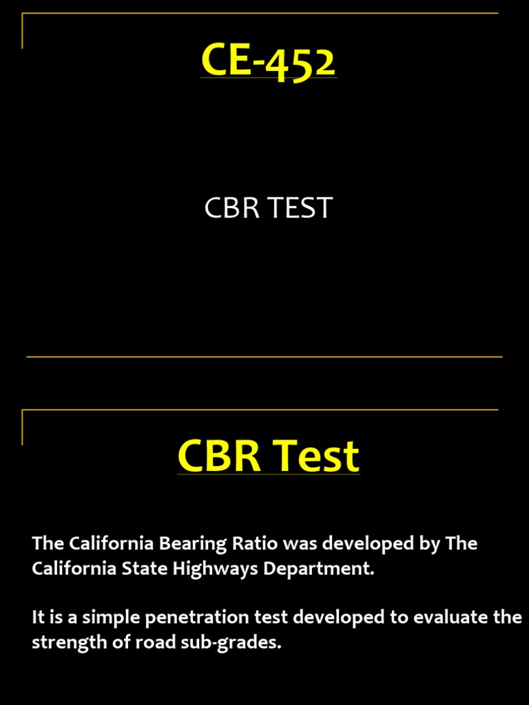 CE-452 CBR Test | PDF | Road Surface | Structural Load