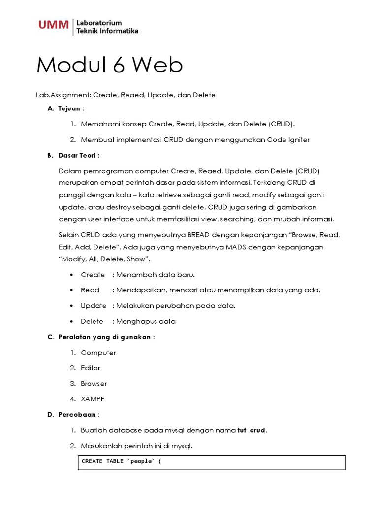 Modul 6 Web Crud | PDF
