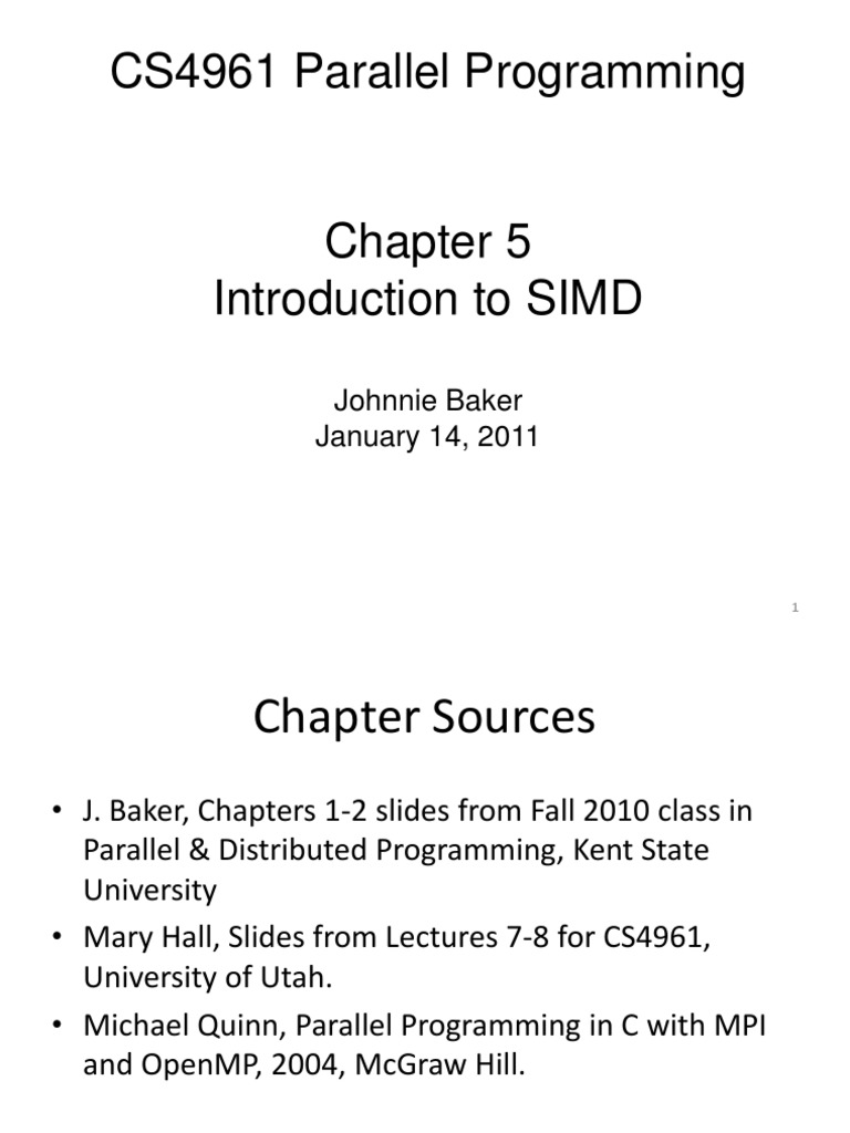 Baker CHPT 5 SIMD Good | Download Free PDF | Parallel Computing | Central Processing Unit