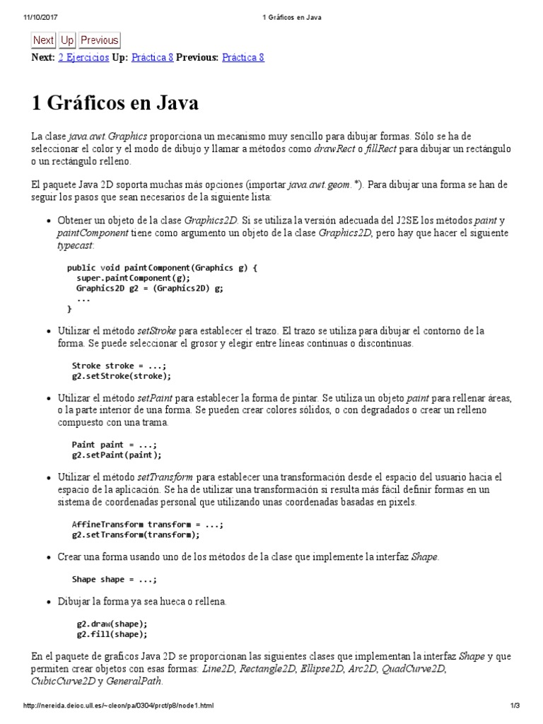 1 Gráficos En Java Pdf Java Lenguaje De Programación Sistema