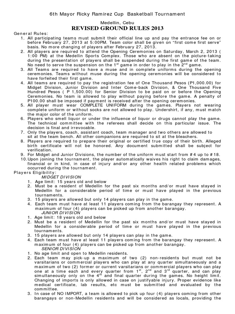 Revised Rules and Regulations for the 6th Mayor Ricky Ramirez Cup ...