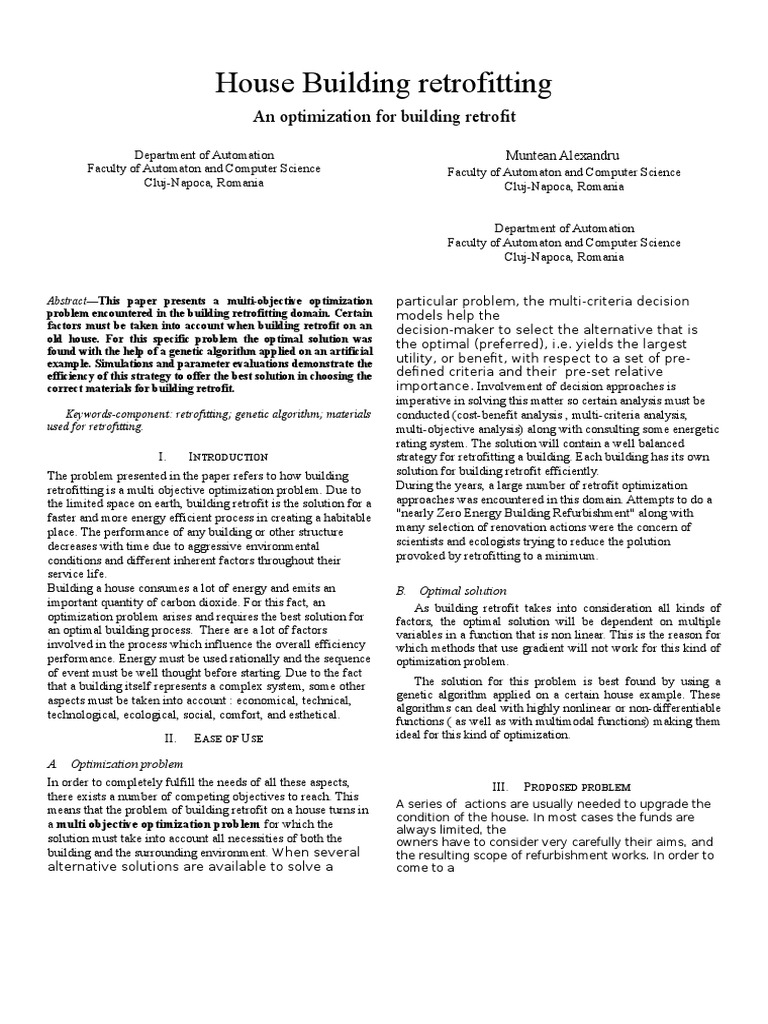 House Building Retrofitting: An Optimization For Building Retrofit ...