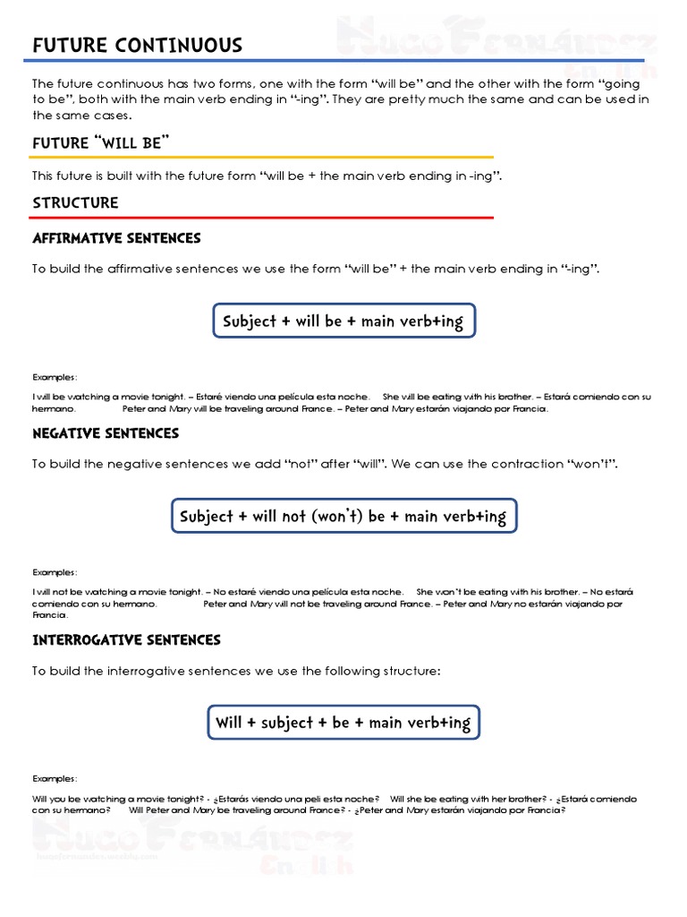 Future Continuous | PDF | Philology | Language Arts & Discipline