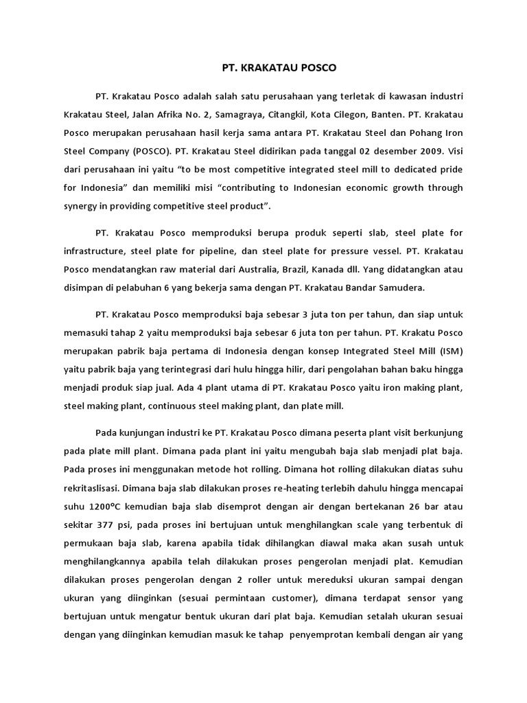 Tugas Plant Visit | PDF | Griya & Taman | Sains & Matematika