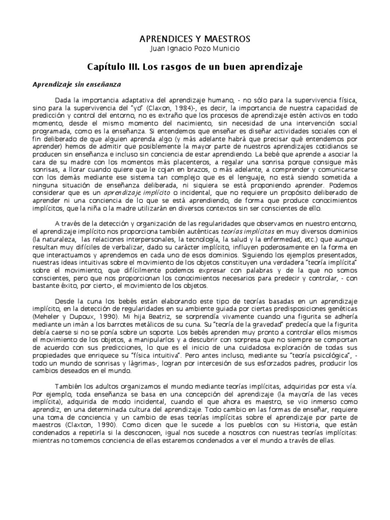 Los Rasgos de Un Buen Aprendizaje RESUMEN | PDF | Aprendizaje | Conocimiento