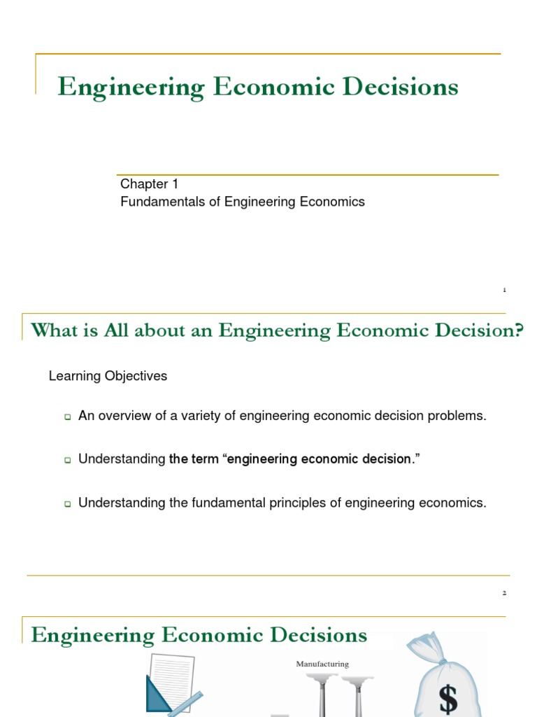 Engineering Economic Decisions: Fundamentals of Engineering Economics ...