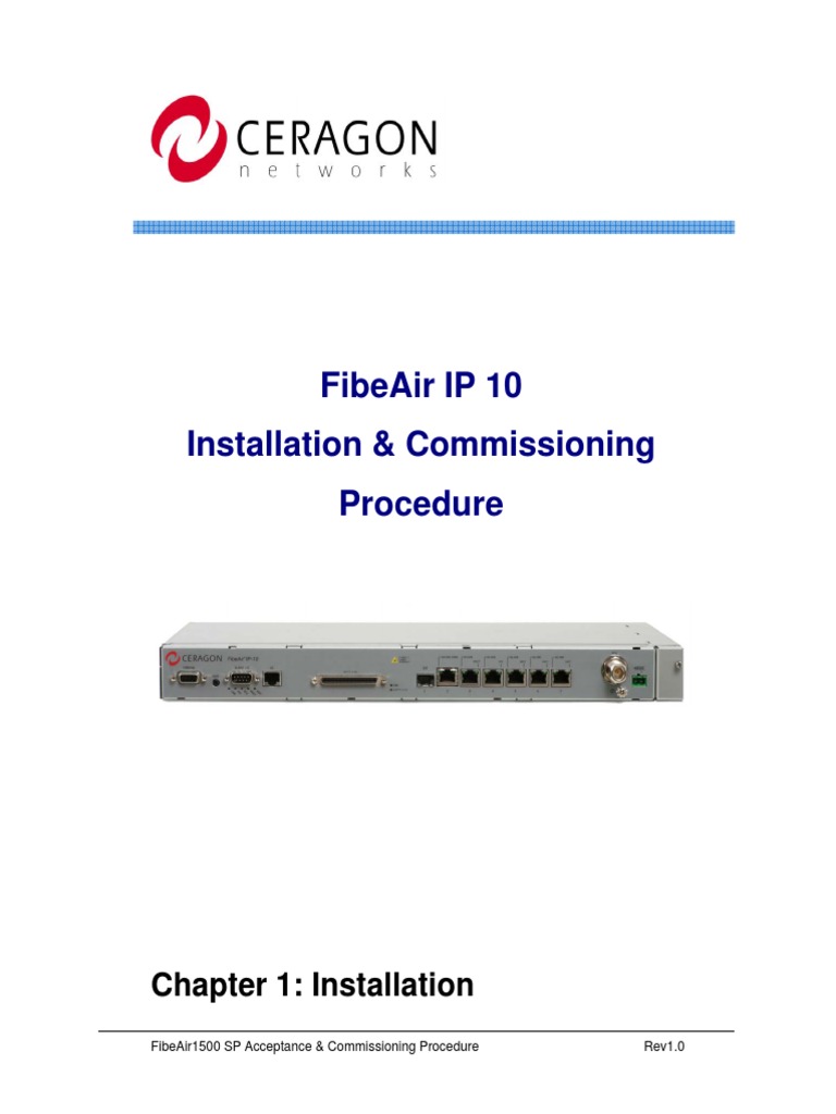 Ceragon IP 10 Installation and Commissioning Procedure for Vender (2 ...
