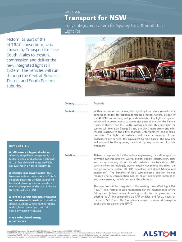 Sydney Tramway - Case Study - English | PDF | Light Rail | Rail Transport