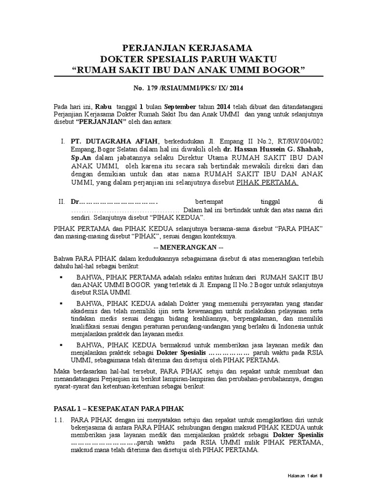 Draft MOU Dokter | PDF