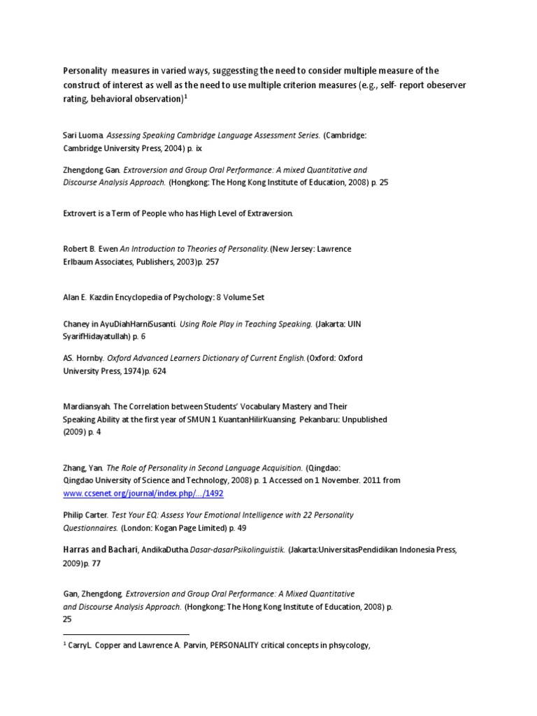 Personality Measures in Varied Ways | PDF | Extraversion And ...